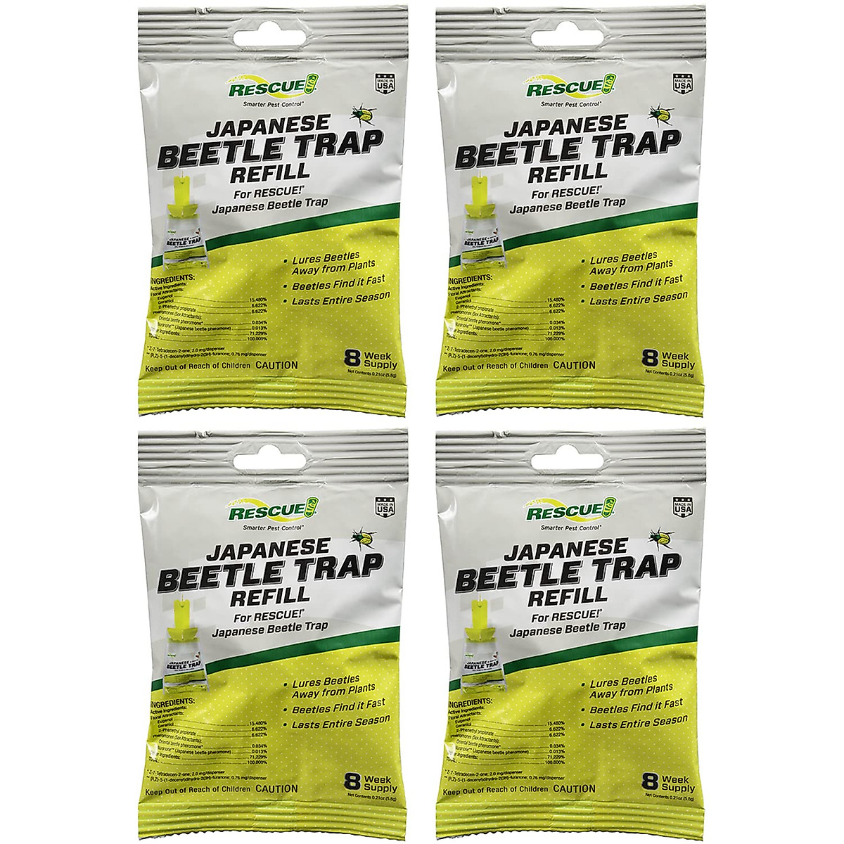 Japanese Beetle Trap Refill Lure – for RESCUE! Japanese Beetle Traps - 4 Pack