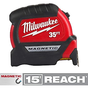 Milwaukee 35 Foot Compact Magnetic Tape Measure with 15 Feet of Reach