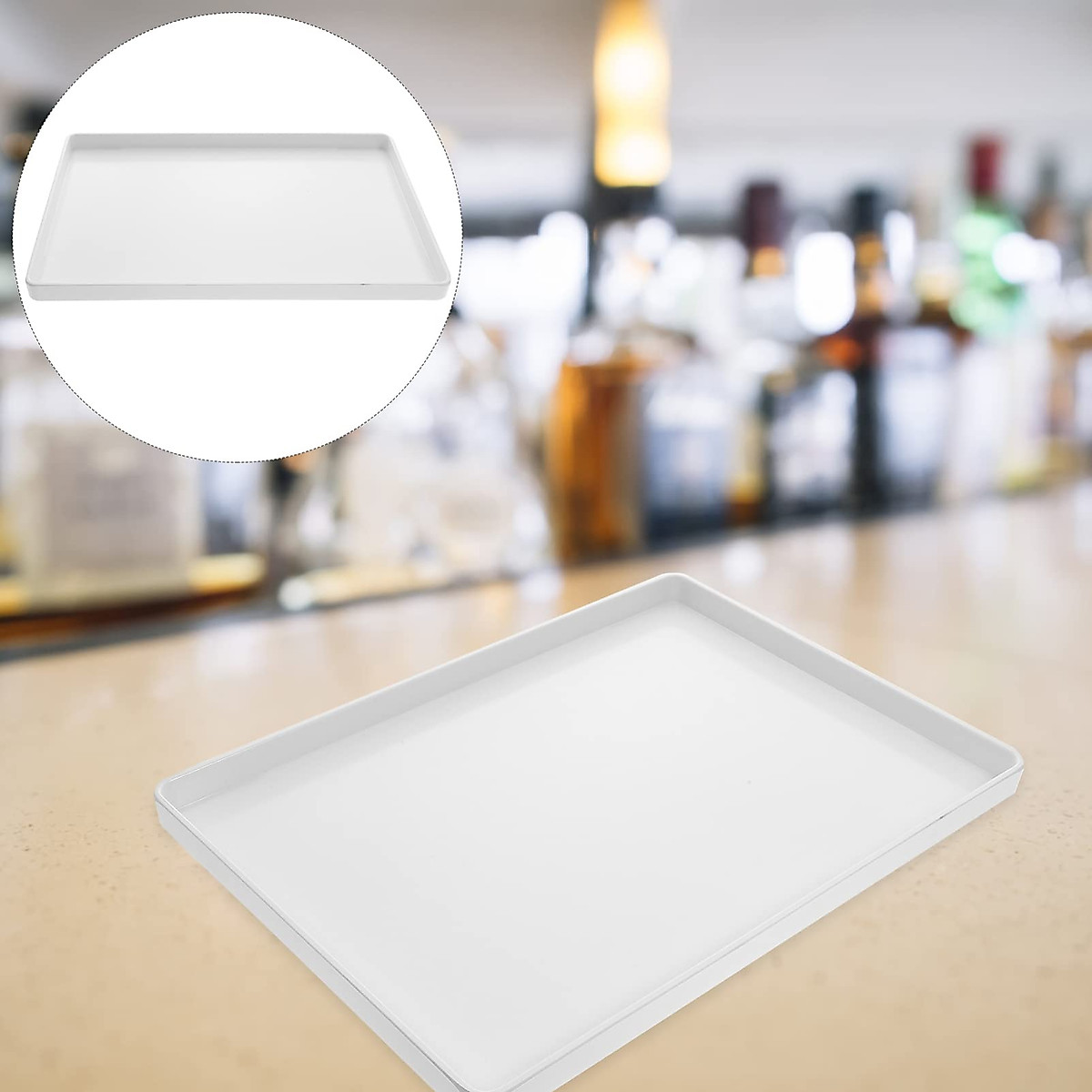 Zerodeko Dessert Trays Rectangular Tray White Melamine Design Board Snack Dessert Tray