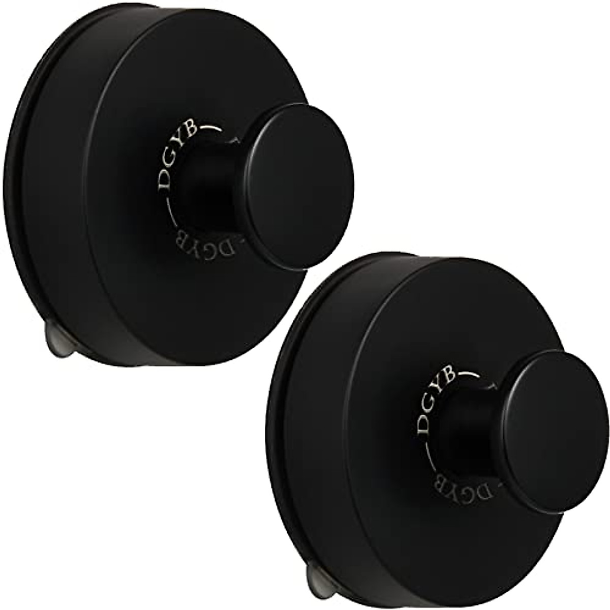 Black Shower Hooks 2 Packs Bathroom Towel Hook ABS Waterproof Heavy Duty Suction Cup Hooks for Shower Kitchen Glass Door Tile Mirror