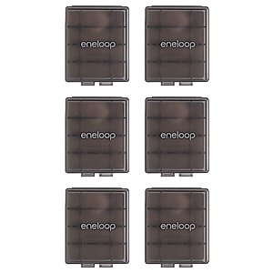 Eneloop Panasonic BQ-CASEK6SA pro Battery Storage Cases with 4AA or 5AAA Battery Capacity, Obsidian Gray (Pack of 6)