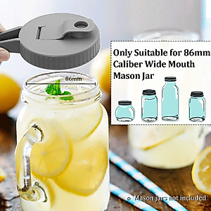 Dexspoeny 2Pcs Mason Jar Lids with Handle Reusable Lids for Mason Jars Plastic Wide Mouth Mason Jar Lids with Pour Spout and Flip Cap Easy Pouring Spout for Drinking & Food Storage