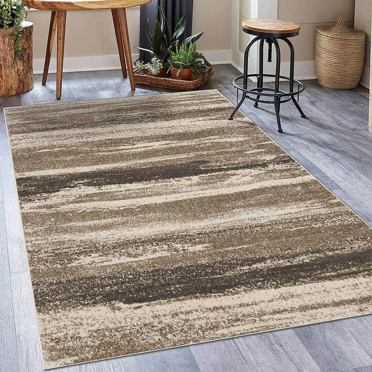LUXE WEAVERS Lagos Collection 7501 Beige 8x10 Abstract Area Rug