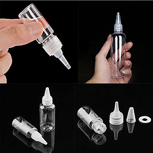 5pcs 10-250ml Refillable Bottles Squeeze Bottles Eye Dropper Bottle Liquid Dispenser Sharp-mouth Container with Twist Top Cap(30ml)