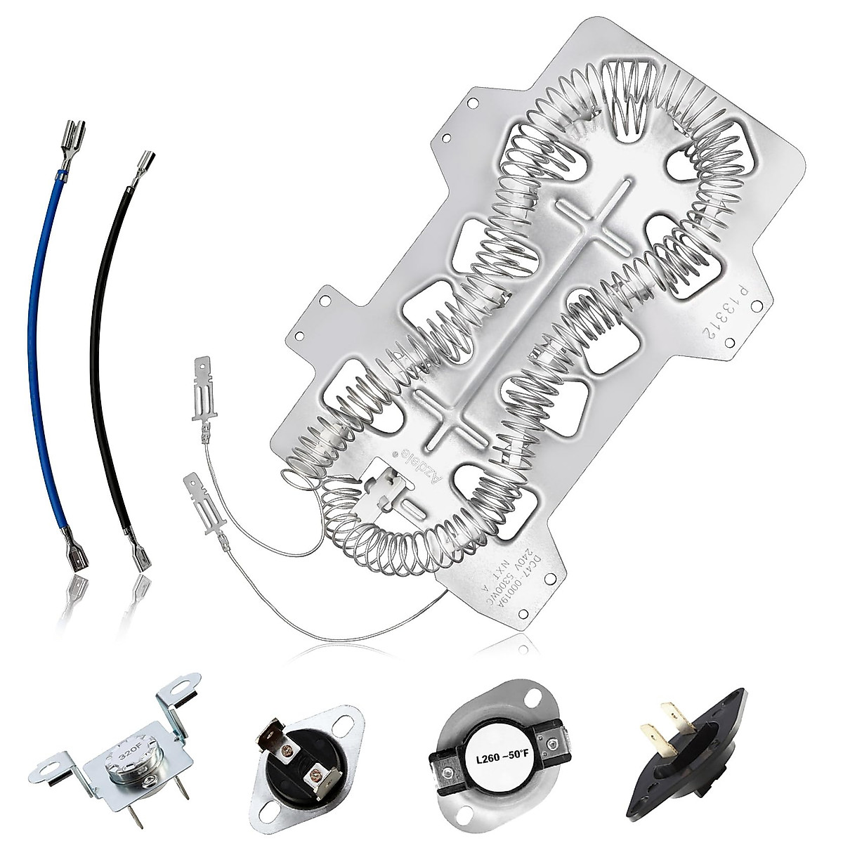 【Upgraded】Heating Element for Samsung Dryer, Dryer Heating Element DC47-00019A for Samsung dv42h5000ew/a3 dv45h7000ew/a2 Dryer Parts, Including DC96-00887A, DC47-00016A, DC47-00018A and DC32-00007A