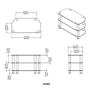AVF Transitional Steel and Glass TV Stand for up to 42" TVs in Black/Chrome
