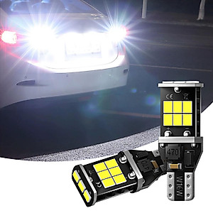 gunhunt 2 PCS Car Illumination Lights, T15 Reverse Light, Super Bright LED Bulb, High Power Decoding 3535 Chip Bulbs, Extremely Super Bright, Universal Bulbs Replacement (White Light)
