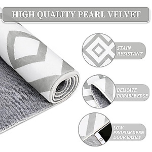 Zacoo 5x7 Rug for Bedroom Machine Washable Rugs Throw Rugs Non Slip Rugs for Living Room Fluffy Rug with Rubber Backing Stain Resistant Carpet 5'x7' Grey