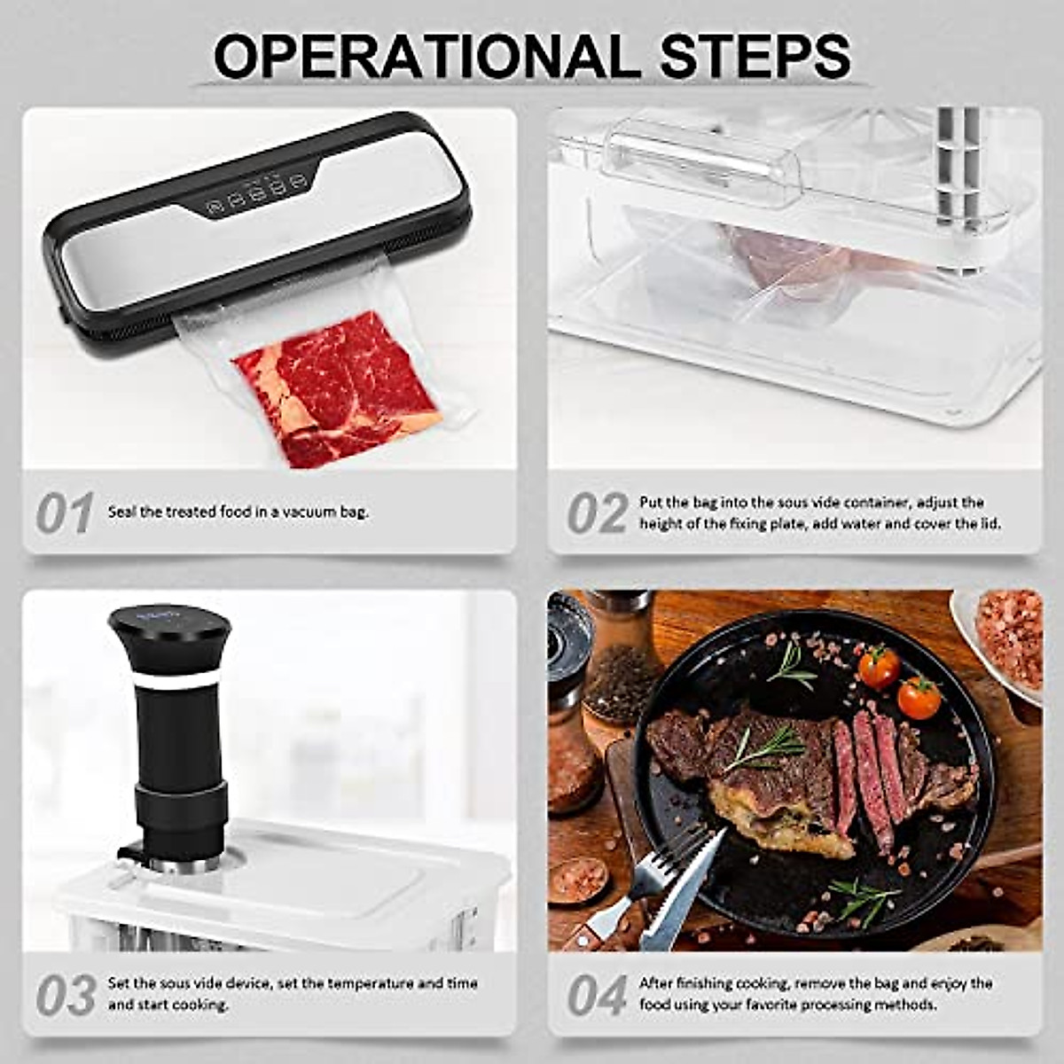 Sous Vide Container with Lid and Rack Sous Vide Containers Sous Vide Pot 12.6 Quart Slow Cooker Container Cooking Container Compatible with Most Sous Vide Cookers