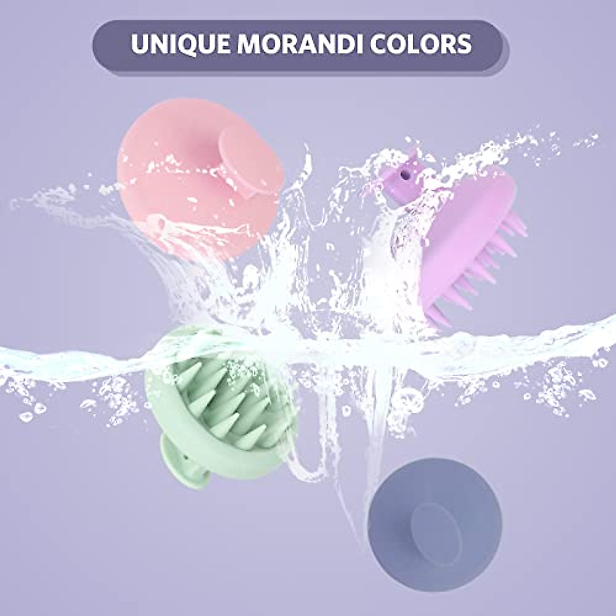 Sndyi 2PS Silicone Scalp Massager Shampoo Brush, Hair Scrubber with Soft Silicone Bristles, Scalp Scrubber/Exfoliator for Dandruff Removal, Wet Dry Scalp Brush for Hair Growth & Scalp Care