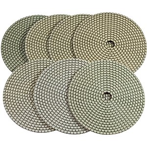 Stadea PPD103N 5" Dry Diamond Polishing Pads for Concrete Marble Travertine Terrazzo Floor Edges Countertop Polishing - Grit 100, Series Super C