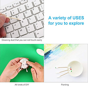 500pcs Cotton Swabs Double Round with Natural Wooden Sticks, Thick Cotton Buds for Daily Use Firm Qtips Cotton Swabs in One Small Box