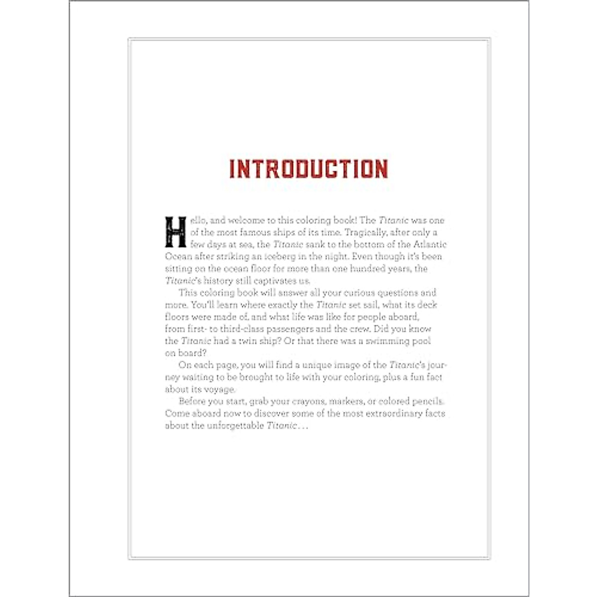 Titanic Coloring Book for Kids: 30 Coloring Activities to Learn About the Titanic