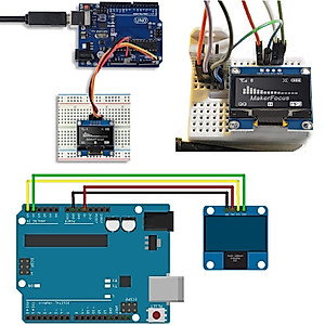 MakerFocus 2pcs OLED Display Module I2C 128x64 1.3 Inch Display Module SSD1106 White with Pins Compatible with Arduino/Raspberry Pi/ESP32
