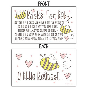 50 Cute Bee Books for Baby Shower Request Cards - Invitation Inserts