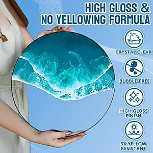 JDiction Epoxy Resin High Gloss 34OZ - 3X Yellowing Resistant Upgrade Formula, Self Leveling Resin and Hardener, Crystal Clear & Bubble Free Coating and Casting Resin for Jewelry, Art, Wood 1:1 Ratio