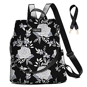College Backpack Nylon Backpack Purse for Women Anti Theft Travel Backpacks Waterproof Crossbody Bag Convertible Backpack Fashion Book Bags Shoulder Bag Flower Mochilas de mujer