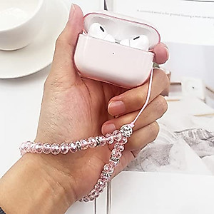 KOUJAON Compatible Airpods Pro 2nd Generation Case Clear, Soft TPU Transparent AirPods Pro 2 Case Cover (2022) Protective Skin with Hand Strap Lanyard (Clear Pink)