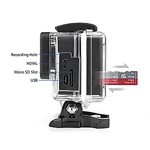 SOONSUN Side Open Skeleton Housing Case for GoPro Hero 4 Black, Hero 4 Silver, Hero 3+, Hero 3 Cameras with LCD Touch Backdoor and Skeleton BacPac Backdoor for Extended Battery or Bacpac Screen