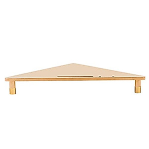 Monitor Stand Wood Monitor Riser Computer Monitor Stand Monitor Stand Riser Triangle Corner Desktop Stand Computer Stand ( Color : Beige , Size : 48*48*6.5cm )
