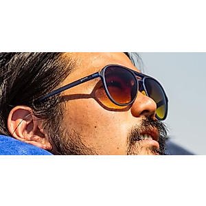 Goodr Frequent Skymall Shoppers Blue Aviator Running Sunglasses, Glare Reducing Blue Polarized Gradient Lenses, UV400 Protection Block, Frame Constructed to Eliminate Slip & Bounce, Large