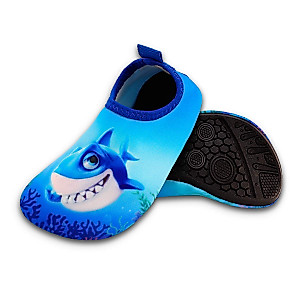 Bigib Toddler Kids Swim Water Shoes Quick Dry Non-Slip, Shark, Size Toddler 8.0