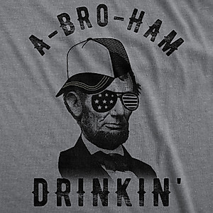 Mens Fitness Tank A-Bro-Ham Drinkin Funny Abe Lincoln Tanktop for Guys Funny Workout Shirt Patriotic Tank Top for Men Cool Fitness Tank Top Novelty Tank Dark Grey XL