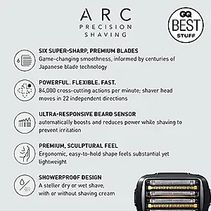 Panasonic Electric Razor for Men, Electric Shaver, ARC6 Six-Blade Electric Razor with Pop-Up Trimmer, ES-LS8A-K (Black)