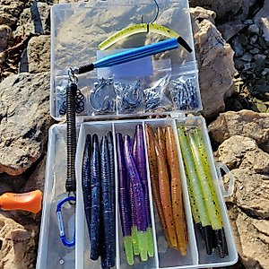 Wacky Rig/Neko Rig Kit with Made in USA soft plastics