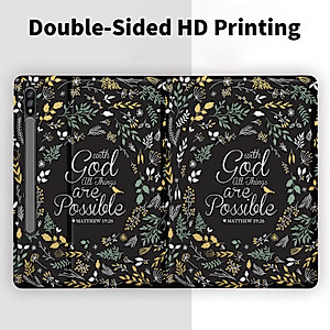 EDGFRTOIO for Galaxy Tab S8 2022 Case/Galaxy Tab S7 Tablet Case 2020 11", Slim Folio Stand Multi-Angle Auto Sleep/Wake Leather Cover for Samsung Galaxy Tab S8 11 Inch, Bible Quote Matthew 19:26