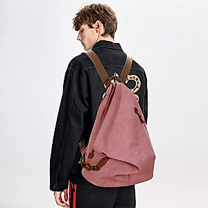 KL928 Canvas Vintage Backpack – Large Casual Daypack Outdoor Travel Rucksack Hiking Backpacks for Men Women