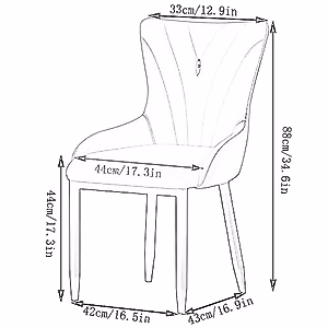 RILOOP Dining Chairs Modern Pu Leather High Back Padded Soft Seat Sturdy Carbon Steel Metal Legs Living Room Chairs/Light Gray