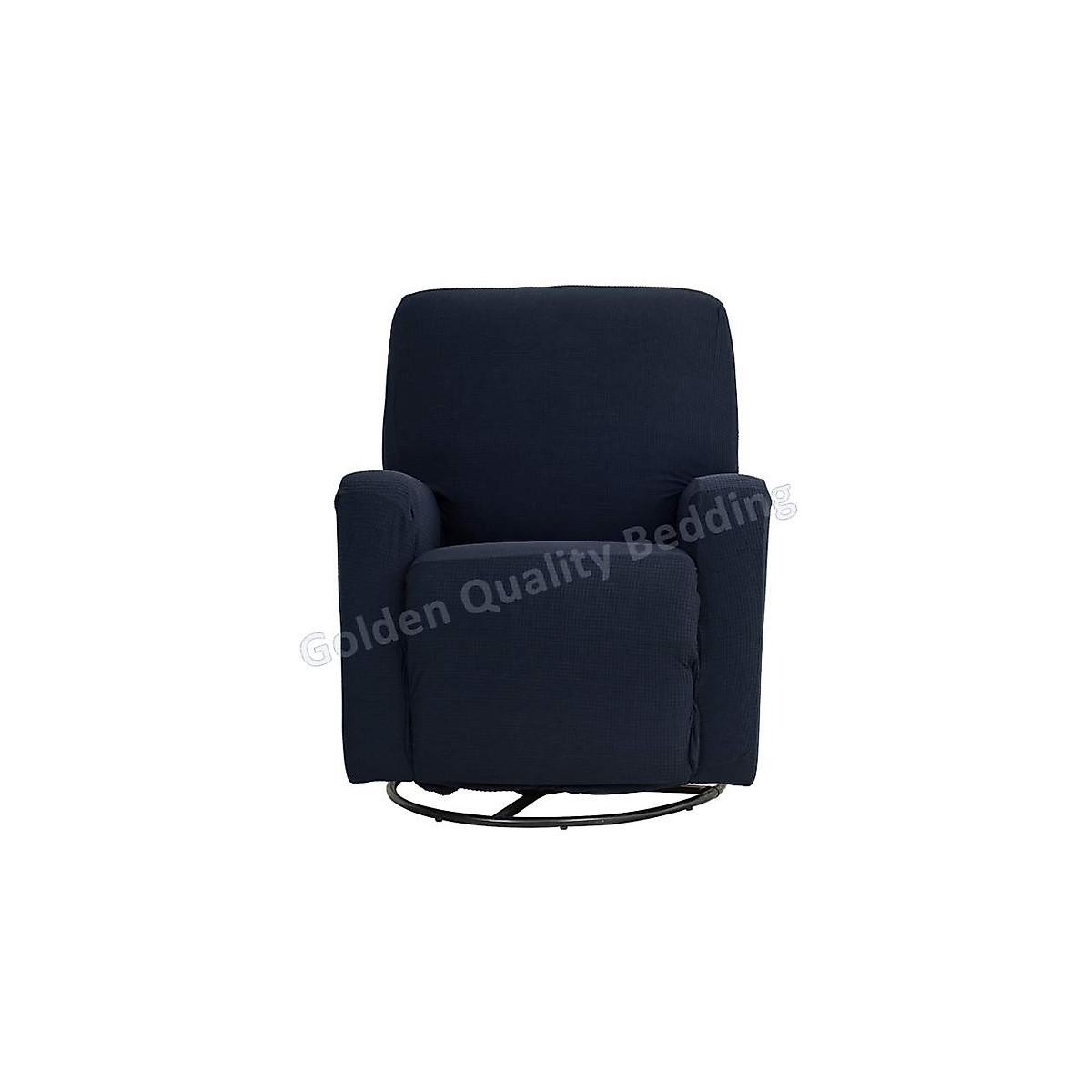 Golden Quality Bedding Stretch Recliner Slipcover One Piece Furniture Protector with Elastic Straps and Pocket Polyester Spandex Super Soft Non-Brushed Fabric Fits Most Recliner Sizes (Navy Blue)