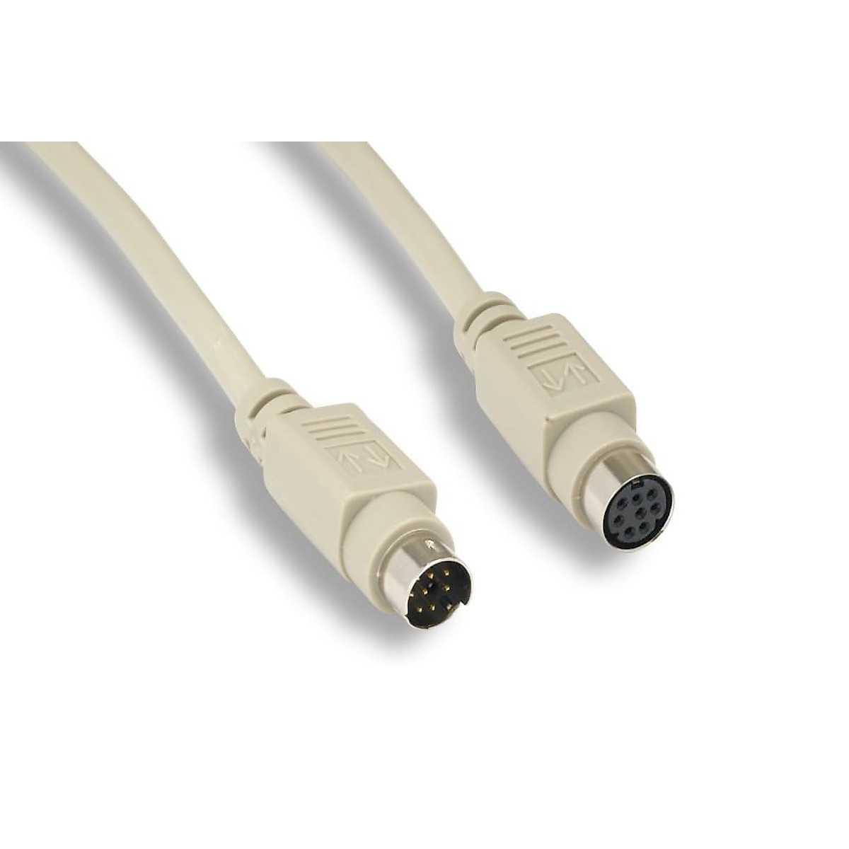 KENTEK 6 Feet FT Mini DIN8 Extension Cable Cord Connector 28 AWG Molded Serial RS-232 MDIN 8 Pin Male to Female M/F for Peripheral Device