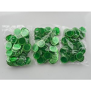 300 Green Metallic Rimmed Bingo Chips
