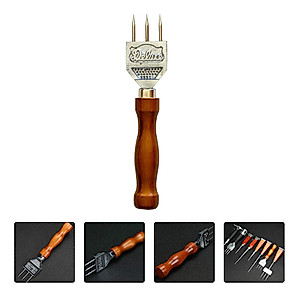 DOITOOL Ice Pick Stainless Steel Ice Crusher with Safety Wood Handle for Kitchen Tool, Three Prong Ice Pick Japanese Style Ice Chipper Bar Ice Picker Tool