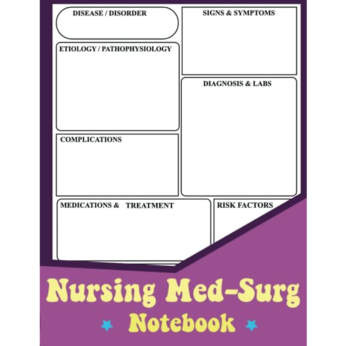 Nursing Med-Surg Notebook & Note Guide: A Blank Disease Template for Nursing Students: Organize your Nursing School Notes by Using These Nursing Notes Templates, (Size 8.5" x 11" inch, 110 Pages).