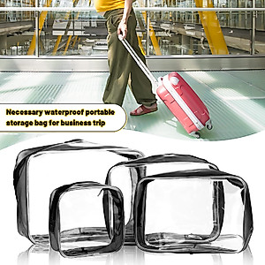 Rcybeo Clear Makeup Bags, 4 Pack Cosmetic Bags with Zipper Portable PVC Toiletry Carry Pouch for Travel, Bathroom and Organizing