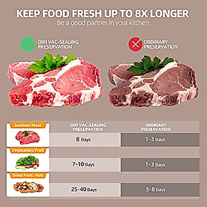 Vacuum Sealer Machine for Food Saver, Full Automatic Food Sealer With Built-in Cutter &Vacuum Sealers Bags, Food Preservation Dry/Moist/External Vacuum System Modes for All Saving Needs Starter Kit