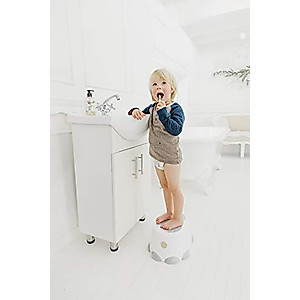 Bumbo Step Stool, Cool Grey, White, 1 Count (Pack of 1)