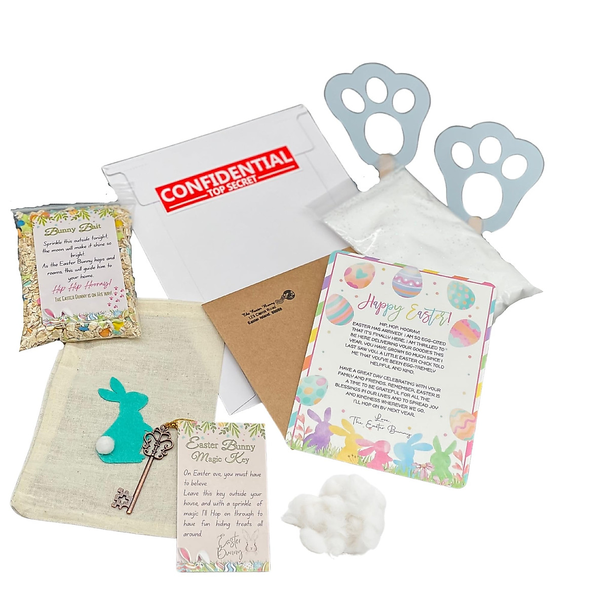 Easter Bunny Evidence Kit - Easter Bunny Magic Key, Bunny Footprints, Easter Bunny Letter, Bunny Bait, Easter Bunny Proof