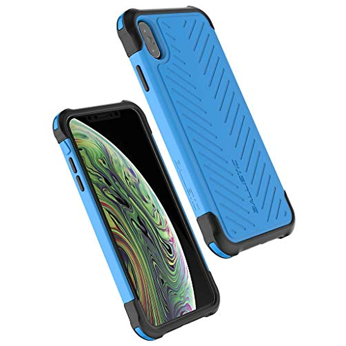BALLISTIC Heavy Duty Military Grade Drop Tested Rugged Protective Case for iPhone Xs Max, 6.5 Inch, [Tough Jacket Series] Blue