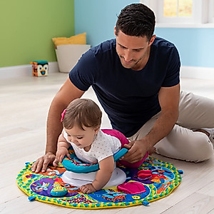 LAMAZE Spin and Explore Baby Gym and Tummy Time Baby Play Mat, Multi