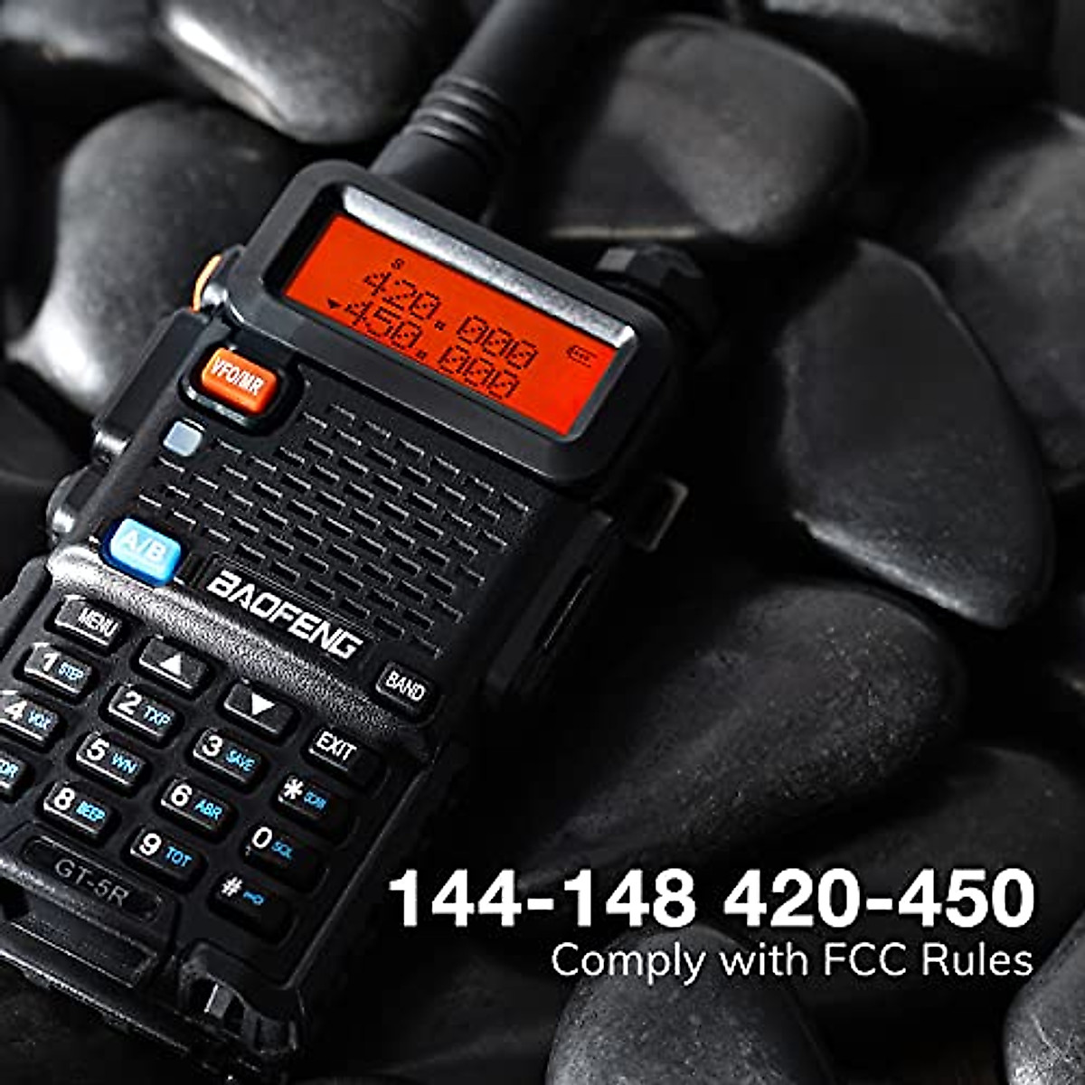 BAOFENG GT-5R Dual Band Two Way Radio 144-148/420-450MHz, FCC Compliant Version of Baofeng UV-5R, Ham Radio Handheld for Adults, Support Chirp