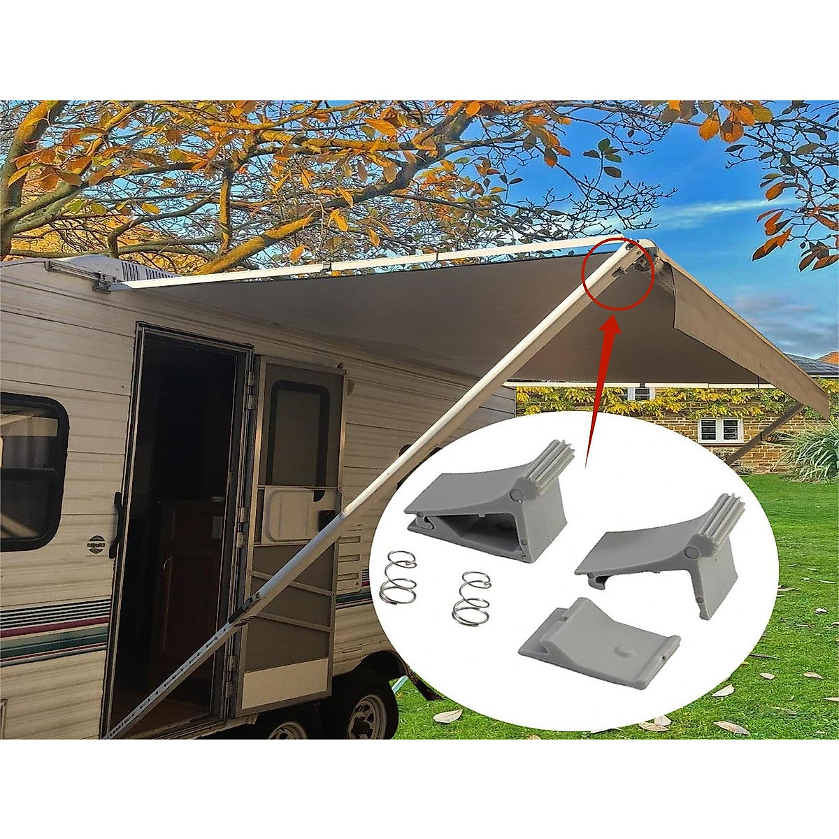 DUODUO for Trailer RV Camper A&E Awning Slider Catch Kit Package 830472P002 830472002