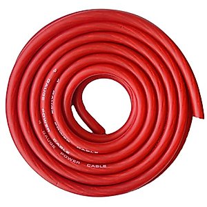 SoundBox Connected 4 Gauge Red Amplifier Amp Power/Ground Wire 25 Feet Superflex Cable 25'