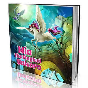 Personalized Storybook by Dinkleboo -"The Magical Unicorn" - for Kids Aged 0 to 8 Years Old - A Story About Your Son or Daughter Being a Unicorn who Lives high Above The Clouds! - Soft Cover (8"x 8")