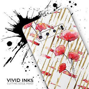 DesignSkinz Karamfila Watercolo Poppies V10 Protective Vinyl Decal Wrap Skin Cover Compatible with The Samsung Galaxy S20 (Screen Trim & Back Glass Skin)