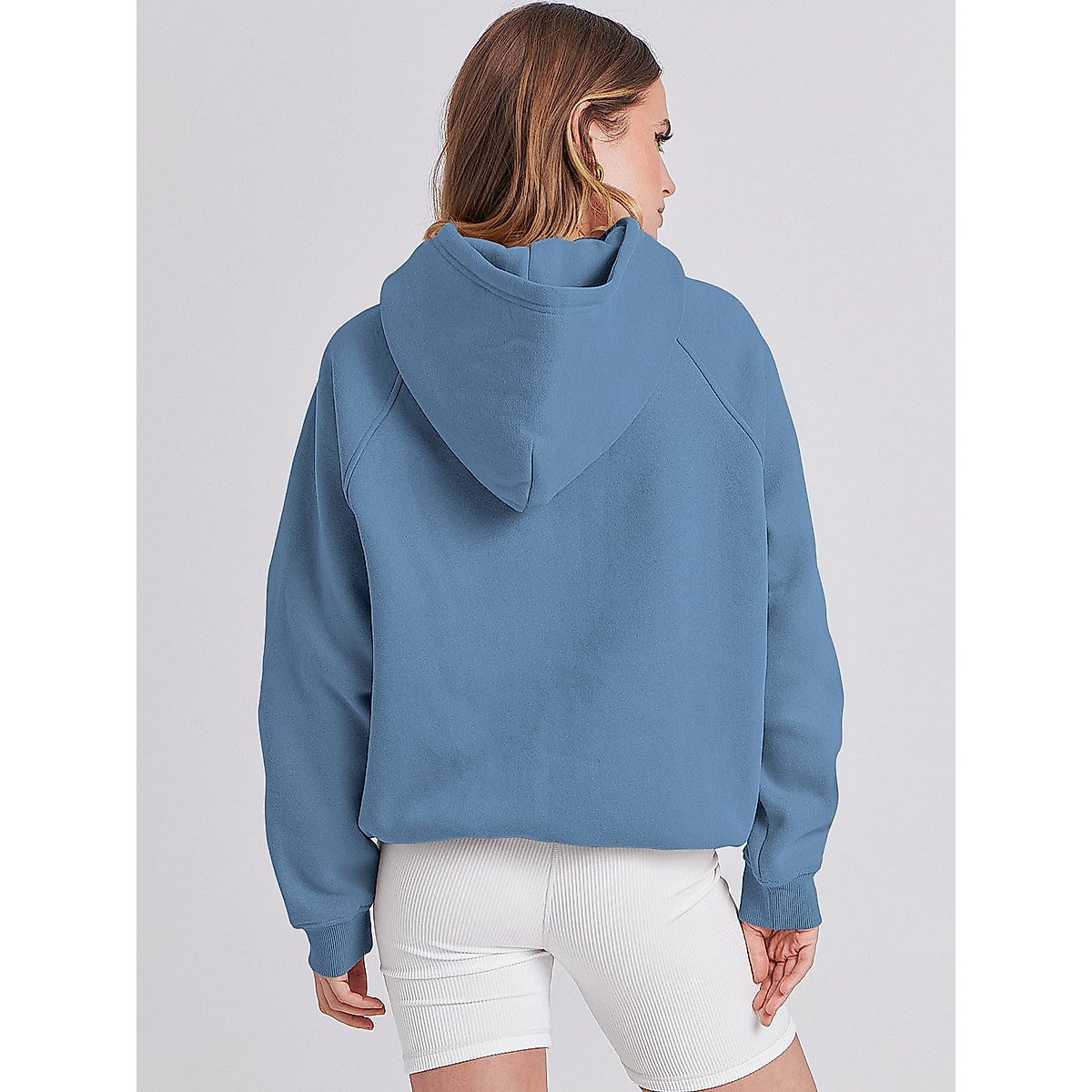 ANRABESS Women Hoodies Oversized Fleece Long Sleeve Comfy Casual Basic Pullover Sweatshirts 2025 Fall Outfits Sweater Deep Blue X-Large