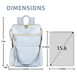 Backpack Purse For Women, 15.6 Inch Travel Laptop Backpack For Women With USB Charging Port, Waterproof Anti Theft College Backpack School Bookbag With Tassel For Ladies/Girls/Teacher/Nurse, Blue